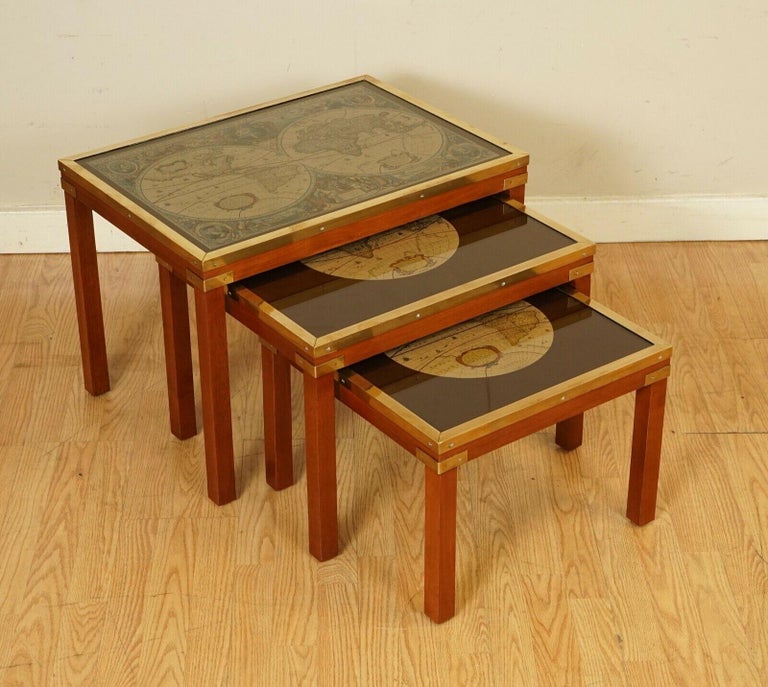 Stunning Coffee and Side Table Nest of Tables Military Campaign with ...