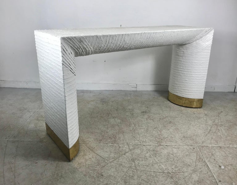 Stunning Console Table, Wrapped Painted Raffia and Brass by Karl ...