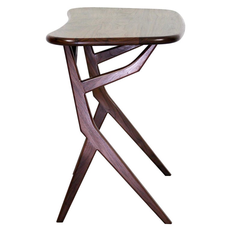 Stunning Curved Sculptural Sofa Table Couch Side Table at 1stDibs