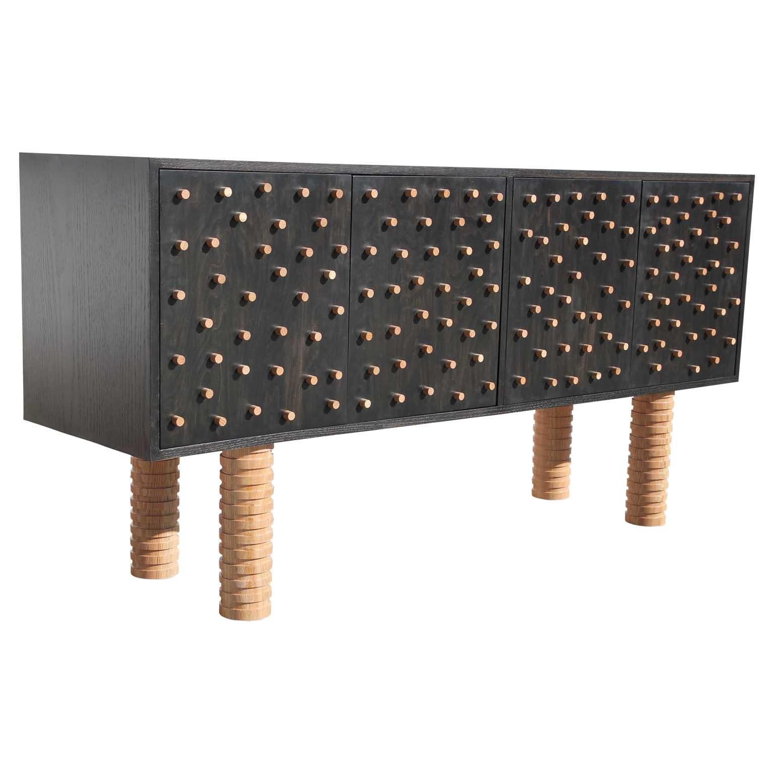 Stunning Custom Brutalist Postmodern Sideboard / Cabinet For Sale at ...