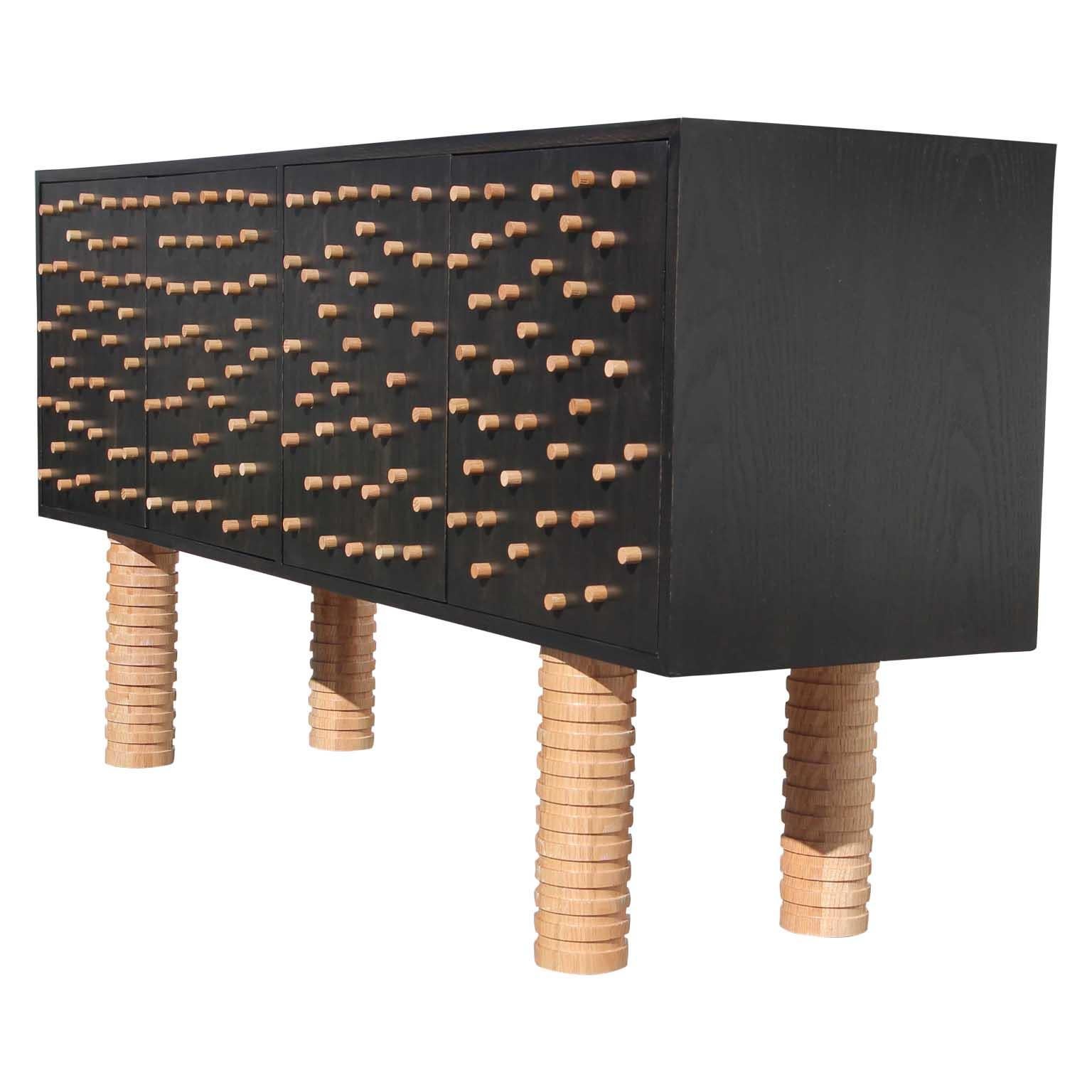 Stunning Custom Brutalist Postmodern Sideboard / Cabinet For Sale at ...