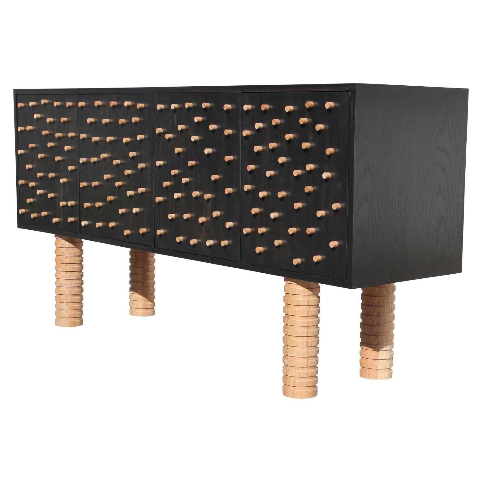 Stunning Custom Brutalist Postmodern Sideboard / Cabinet For Sale at ...