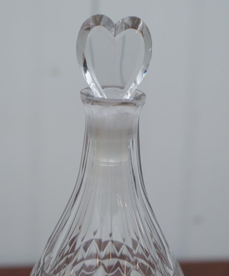 Stunning Cut Glass Crystal Decanter Handmade and Blown with Heart ...
