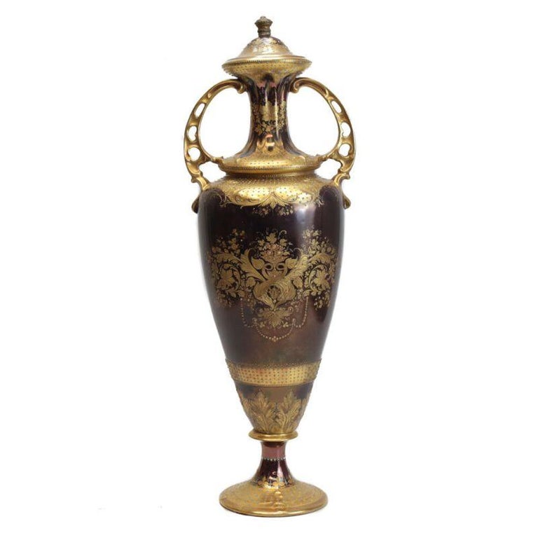 Stunning Dresden Germany Porcelain Jeweled Portrait Urn, 19th Century ...
