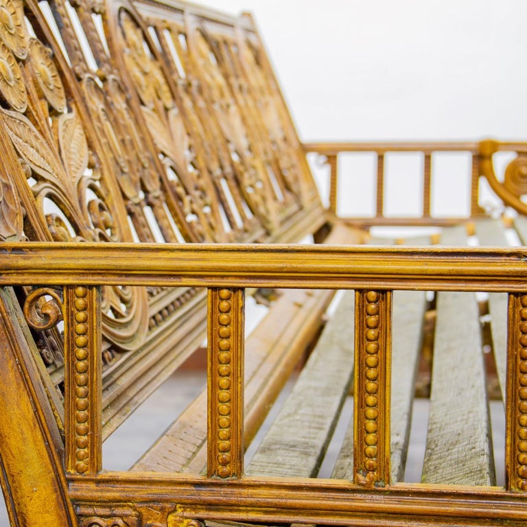 Stunning English Coalbrookdale Cast Garden Bench at 1stDibs