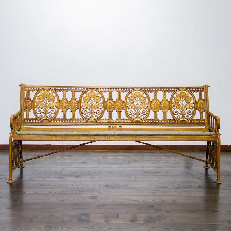 Stunning English Coalbrookdale Cast Garden Bench at 1stDibs