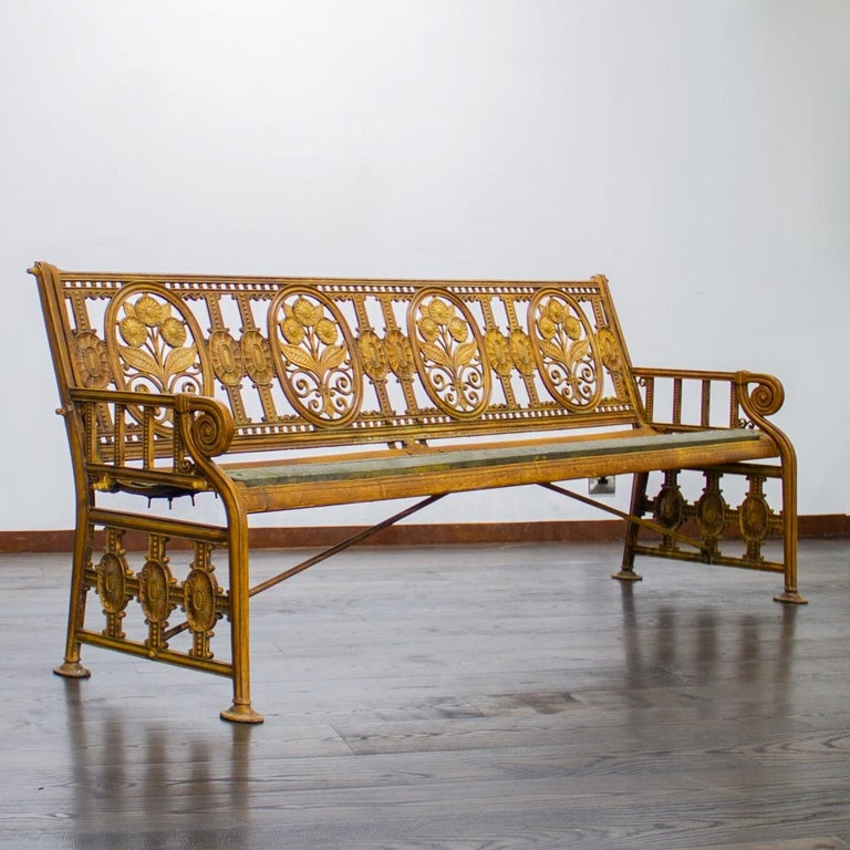 Stunning English Coalbrookdale Cast Garden Bench at 1stDibs