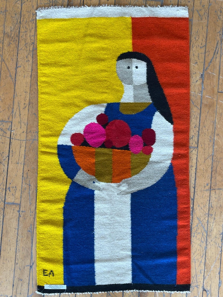 Stunning Evelyn Ackerman Design Vibrant Wool Wall Hanging Tapestry ...