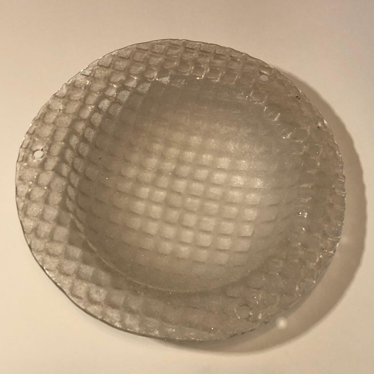 Stunning Fischer Leuchten Textured Glass Flush Mount, German, 1960s For ...