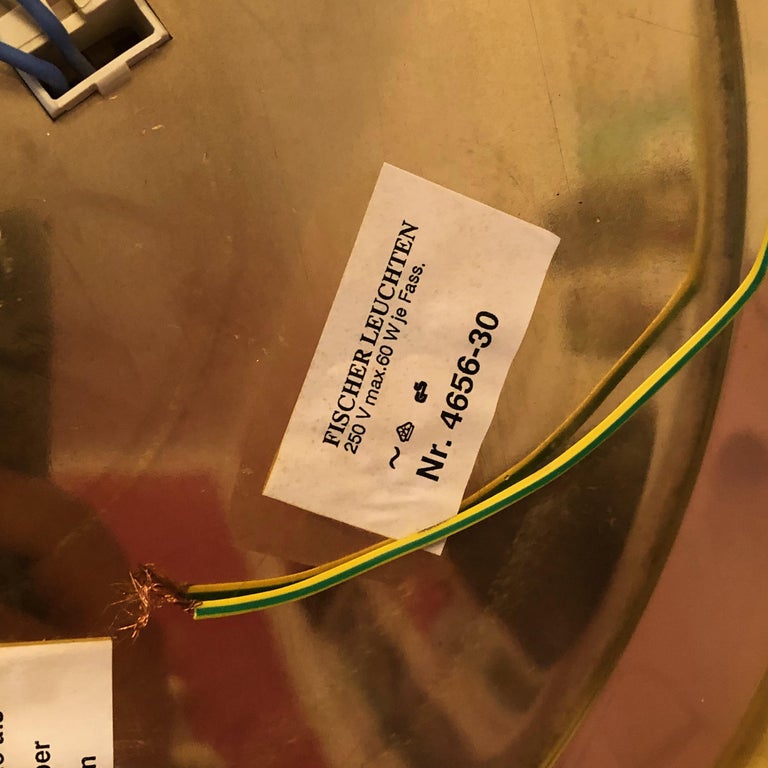 Stunning Fischer Leuchten Textured Glass Flush Mount, German, 1960s For ...