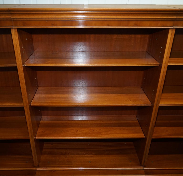 Stunning FLAMED YEW WOOD BRADLEY ENGLAND TRIPLE BANK LiBRARY BOOKCASE CUPBOARD at 1stDibs