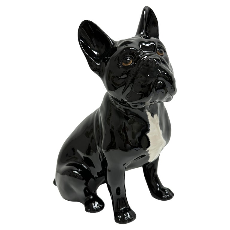Stunning French Bulldog Pug Dogs Ceramic Statue Sculpture Vintage ...