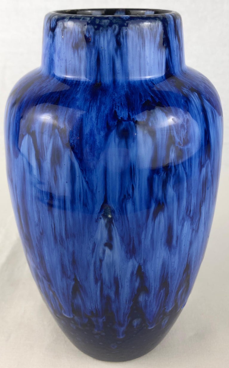 French Midcentury Cobalt Blue Ceramic Vase, Manner of Edmond Lachenal ...