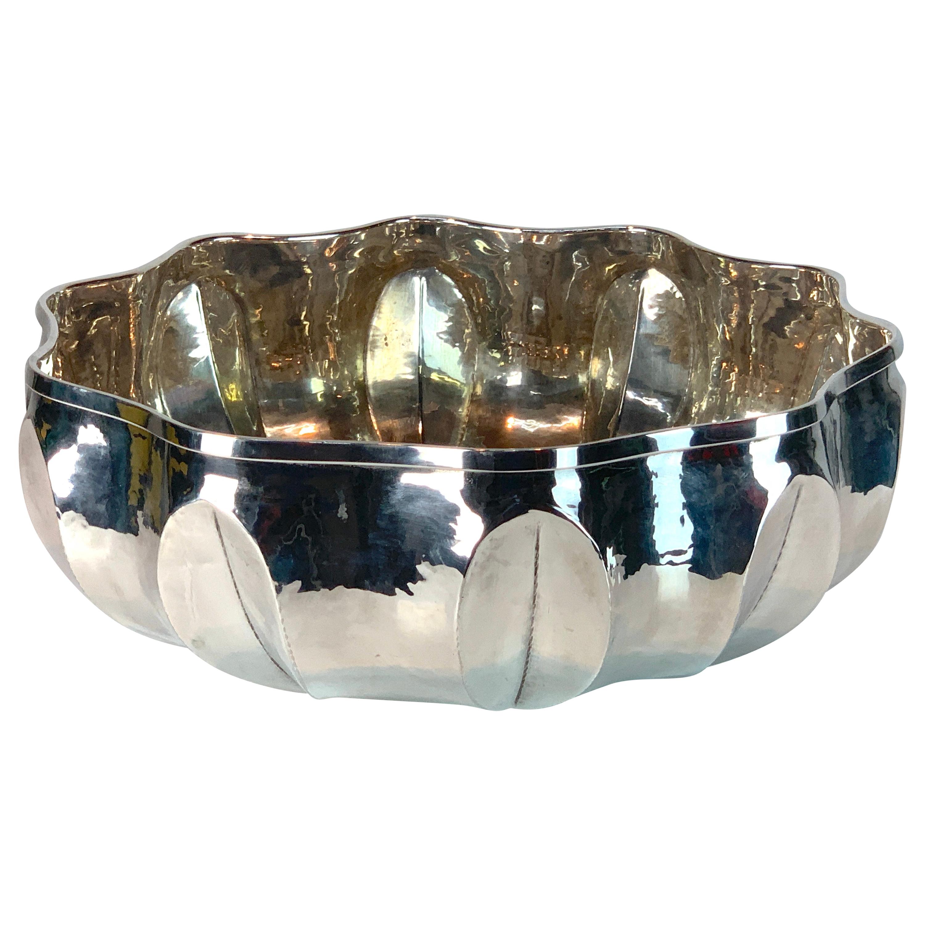 Stunning French Modern Silver Plated Palmette Center Bowl For Sale at ...