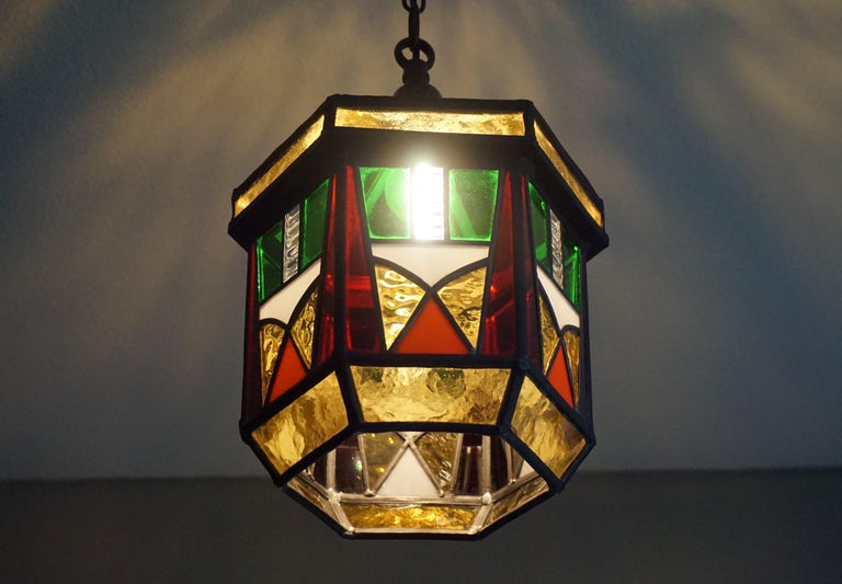Stunning Geometrical Design and Great Colors, Art Deco Pendant Light ...