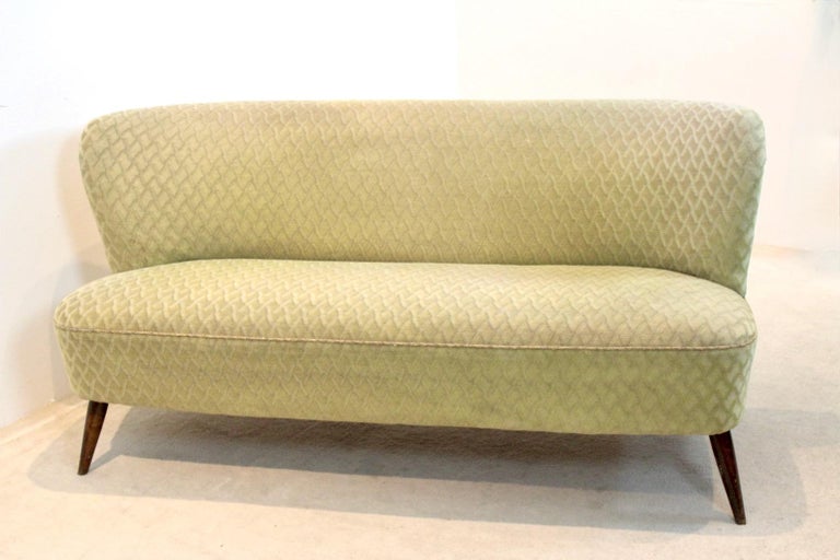 Stunning Golden-Green Cocktail Sofa, Netherlands 1950s at 1stDibs