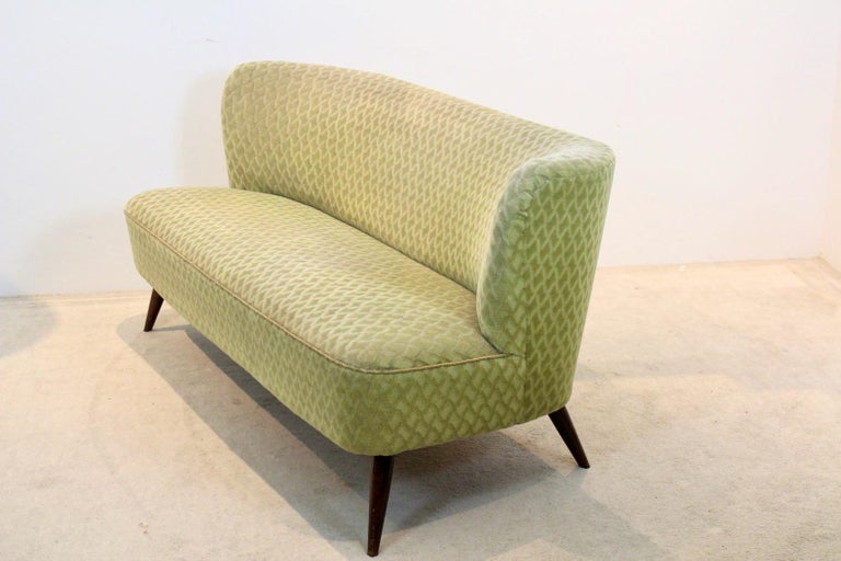 Stunning Golden-Green Cocktail Sofa, Netherlands 1950s at 1stDibs