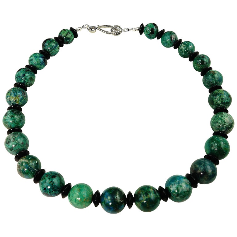 Chrysocolla Polished Bead Necklace