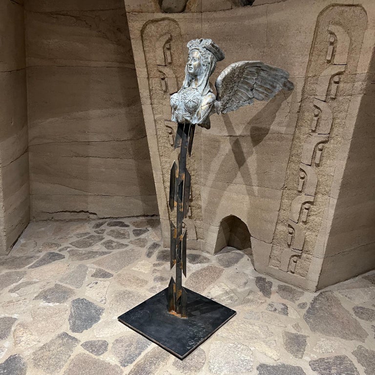 Stunning Greek Sphinx White Sculpture Female Bronze Forged Steel For ...