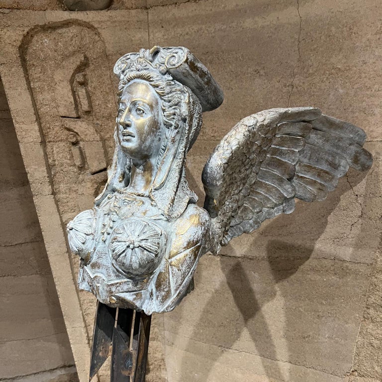Stunning Greek Sphinx White Sculpture Female Bronze Forged Steel For ...