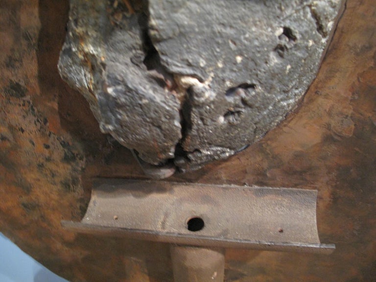 Stunning Hammered Iron and Geode Standing Sculpture For Sale at 1stDibs