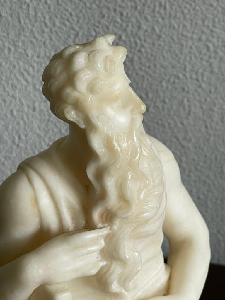 Stunning Hand Carved Alabaster Sculpture of Moses Grand Tour Italian ...