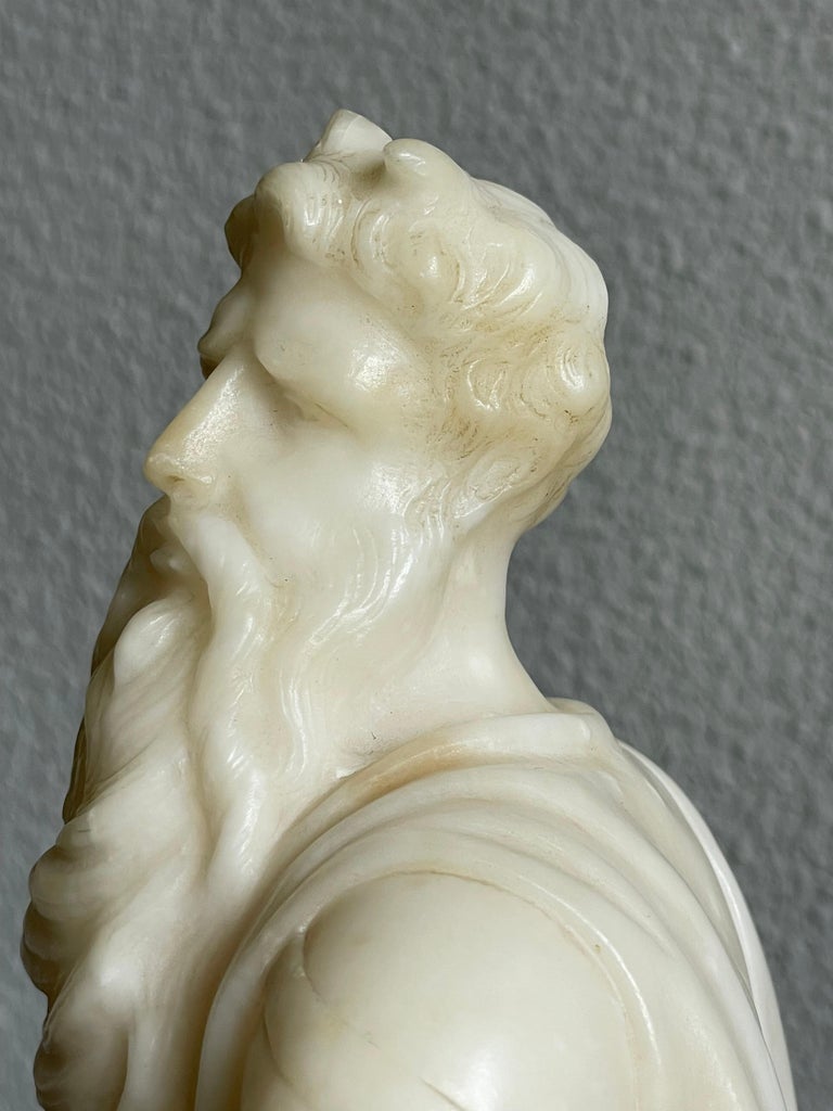 Stunning Hand Carved Alabaster Sculpture of Moses Grand Tour Italian ...