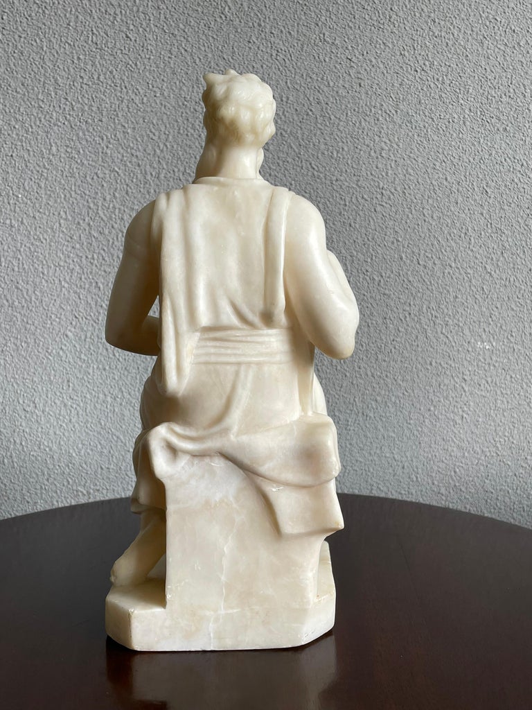 Stunning Hand Carved Alabaster Sculpture of Moses Grand Tour Italian ...
