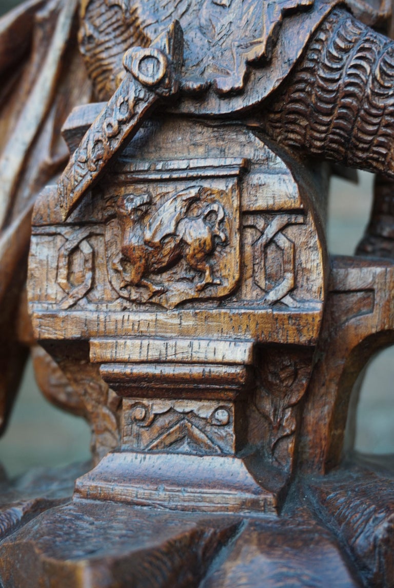 Stunning Hand Carved Early 20th Century Wooden Knight Sculpture by E ...
