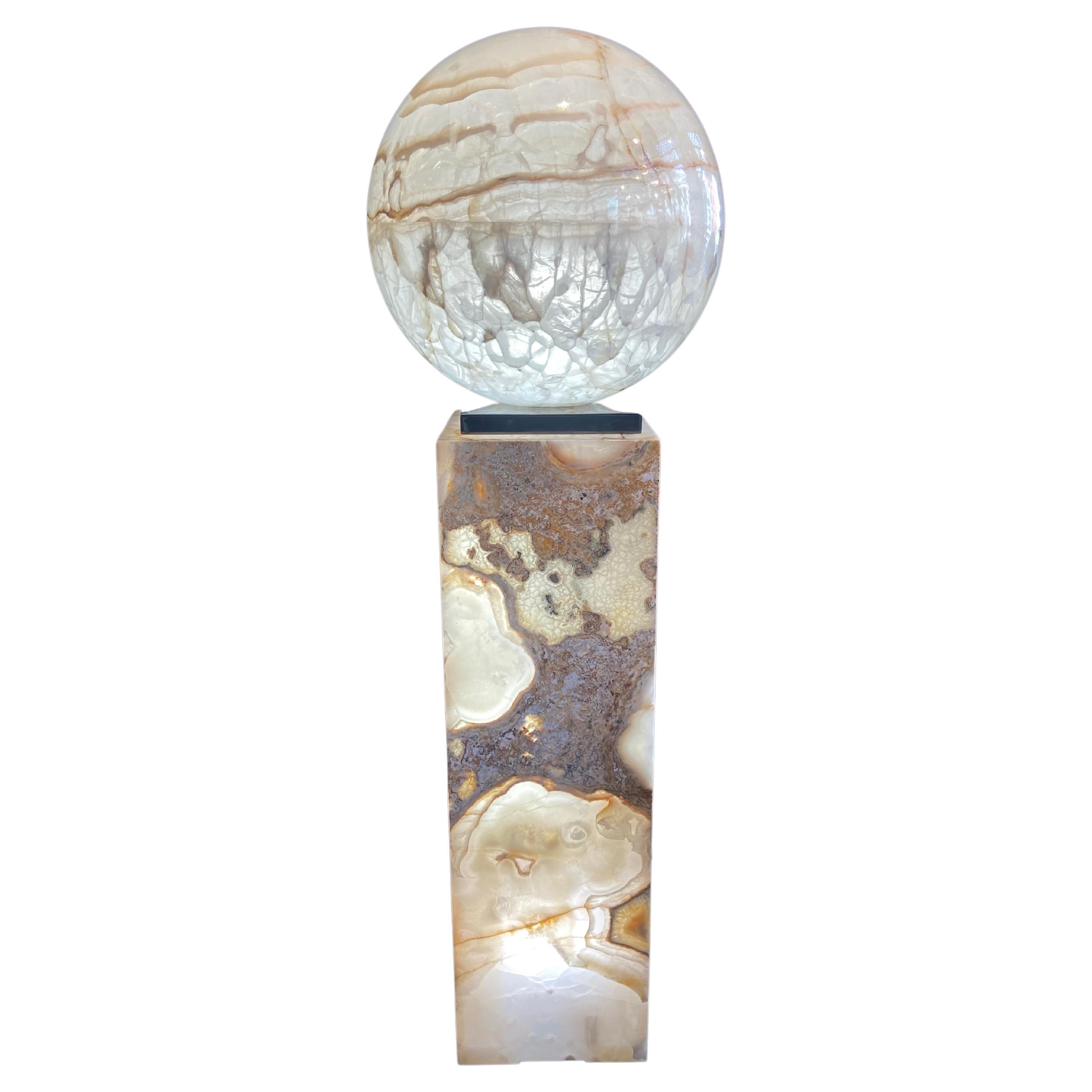 Genuine Square Banded Onyx Lamp from Mexico (16", 12 lbs) For Sale at ...