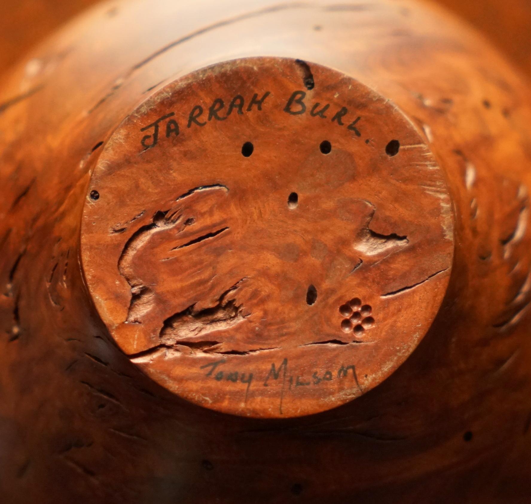 STUNNiNG HAND MADE and SIGN IN JARRAH BURL WOOD PIN / NUT POT BY TOBY ...