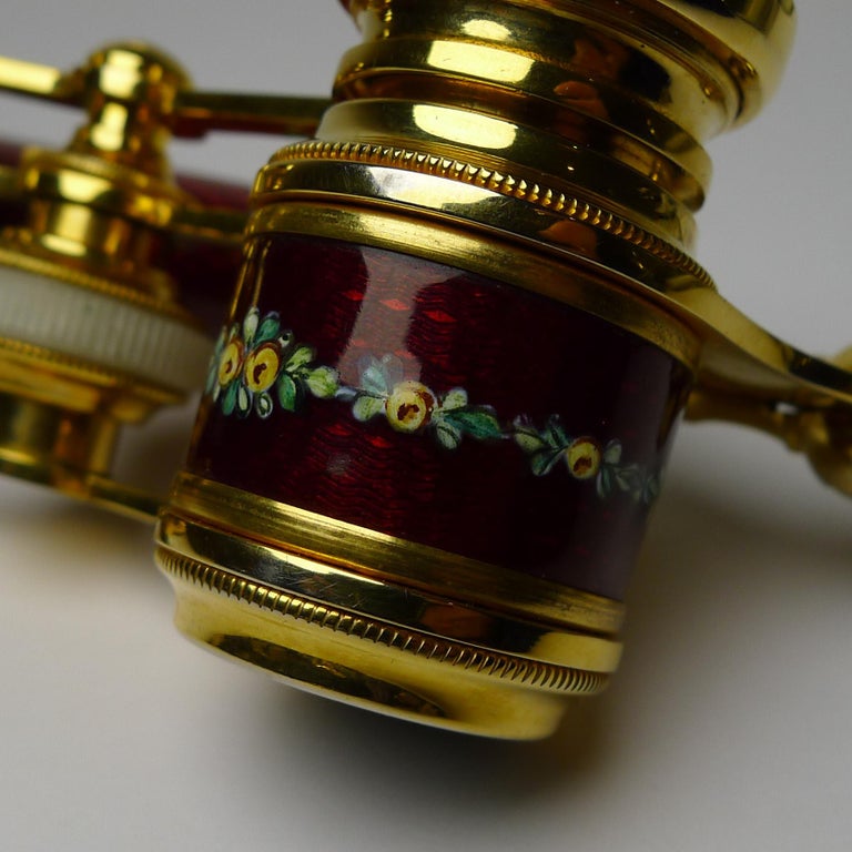 Stunning Hand-Painted Guilloche Enamel Opera Glasses, c.1920 For Sale ...