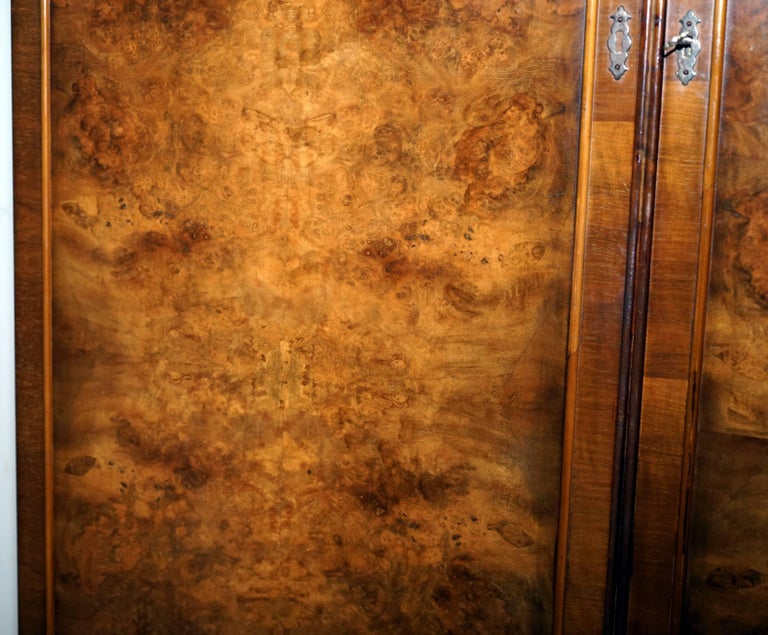 Stunning Handmade in England Flamed Walnut Wardrobe Inside Mirror ...