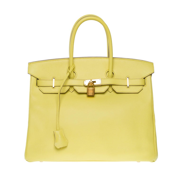 Stunning Hermès Birkin 35 handbag in Yellow Lemon epsom leather, GHW ...