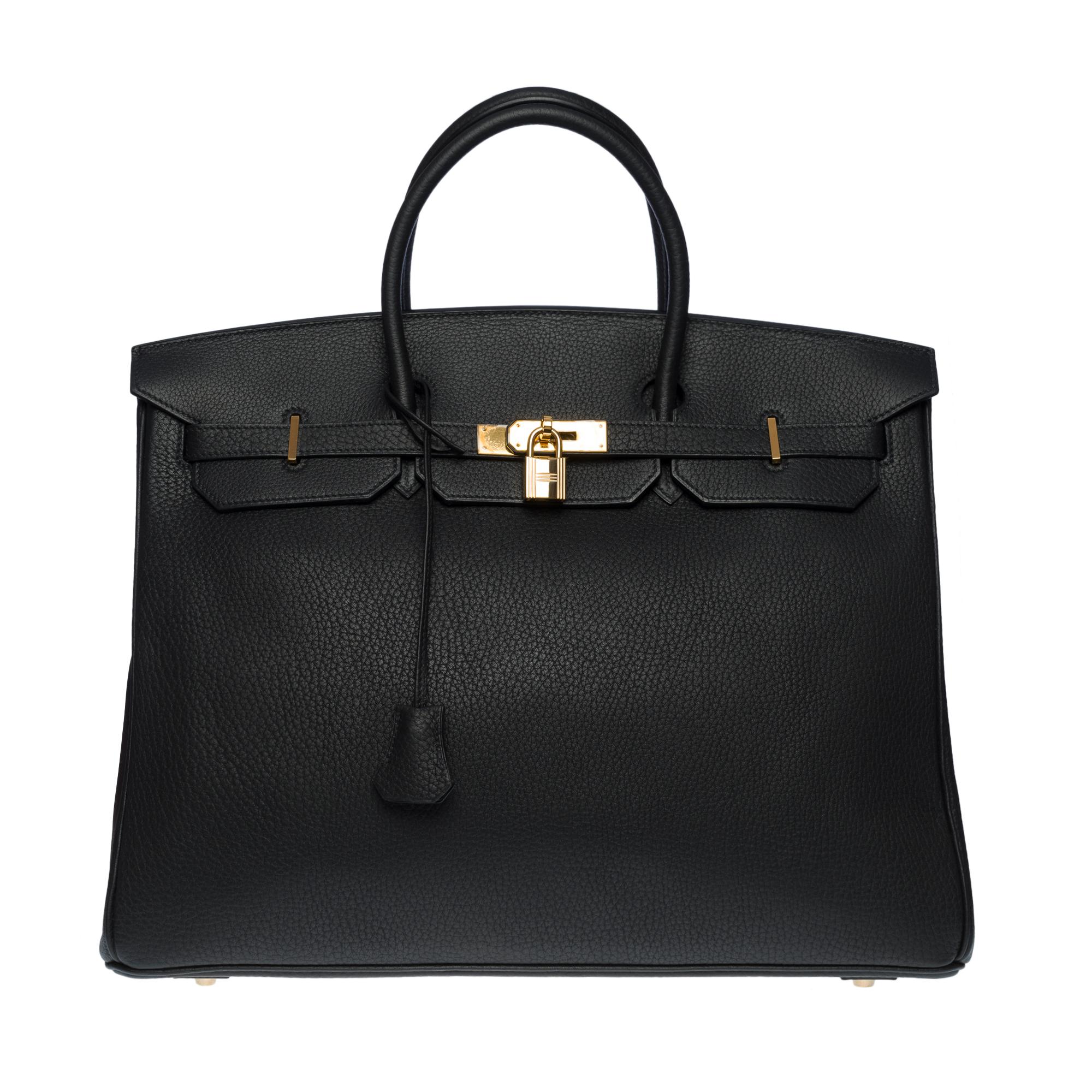 Stunning Hermes Birkin 40cm handbag in Black Togo leather, GHW at 1stDibs
