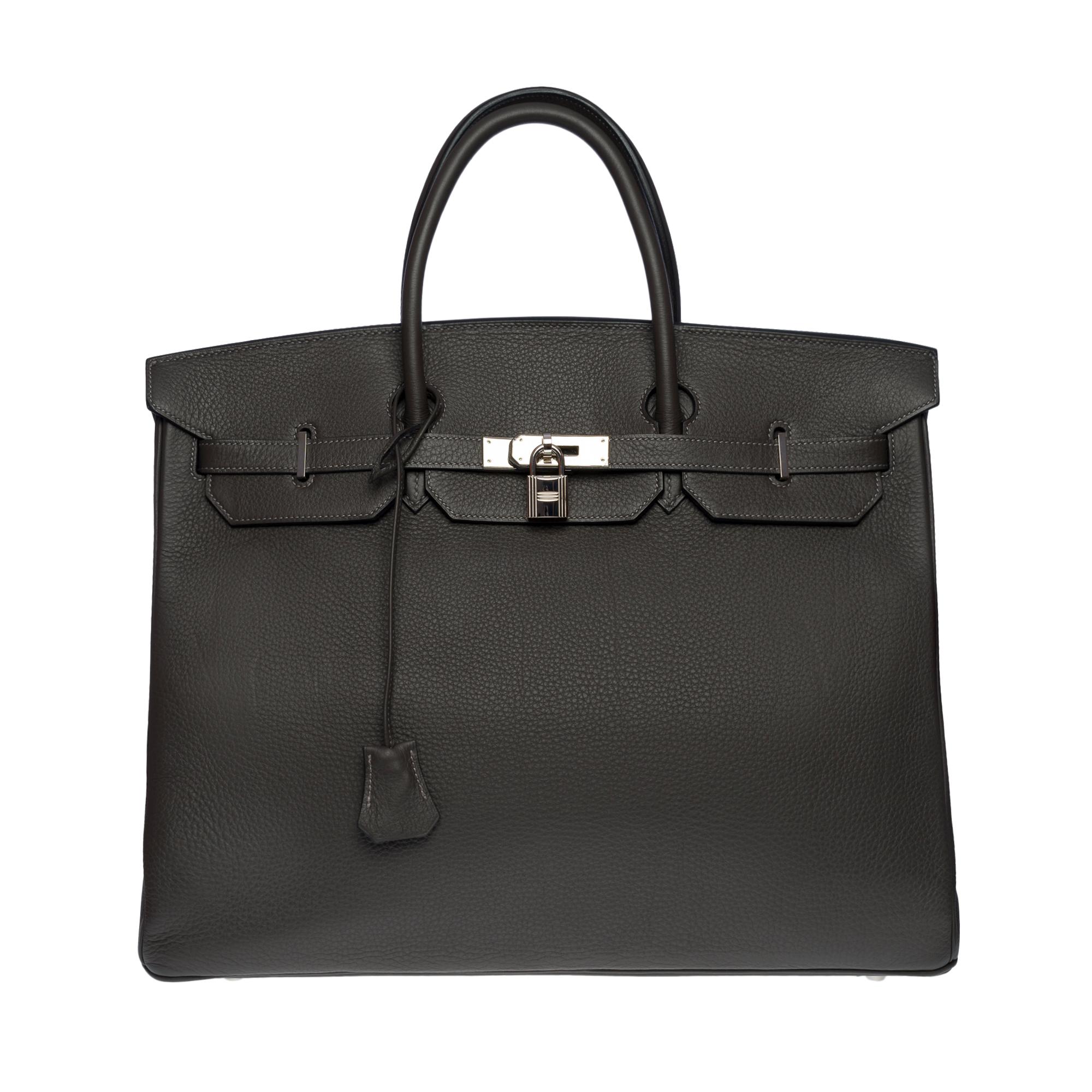 Stunning Hermes Birkin 40cm handbag in Etain Togo leather, SHW at 1stDibs