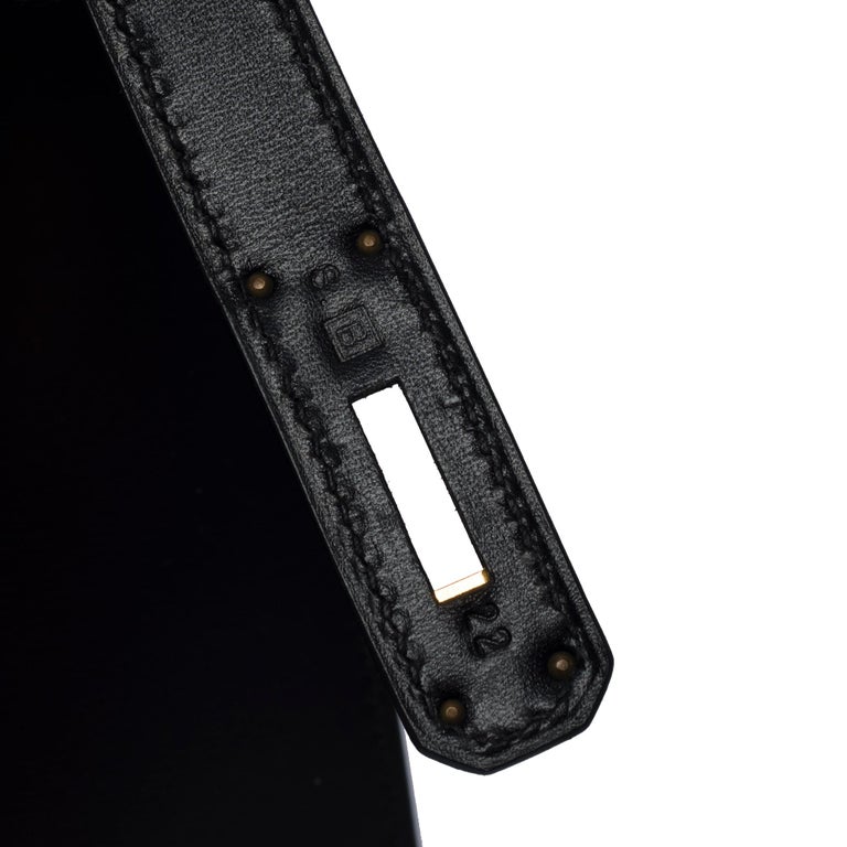 Stunning Hermès Kelly 32 sellier handbag strap in Box calf leather, GHW ...