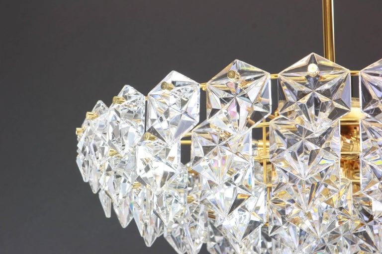 Stunning Huge Chandelier, Brass and Crystal Glass by Kinkeldey, Germany ...