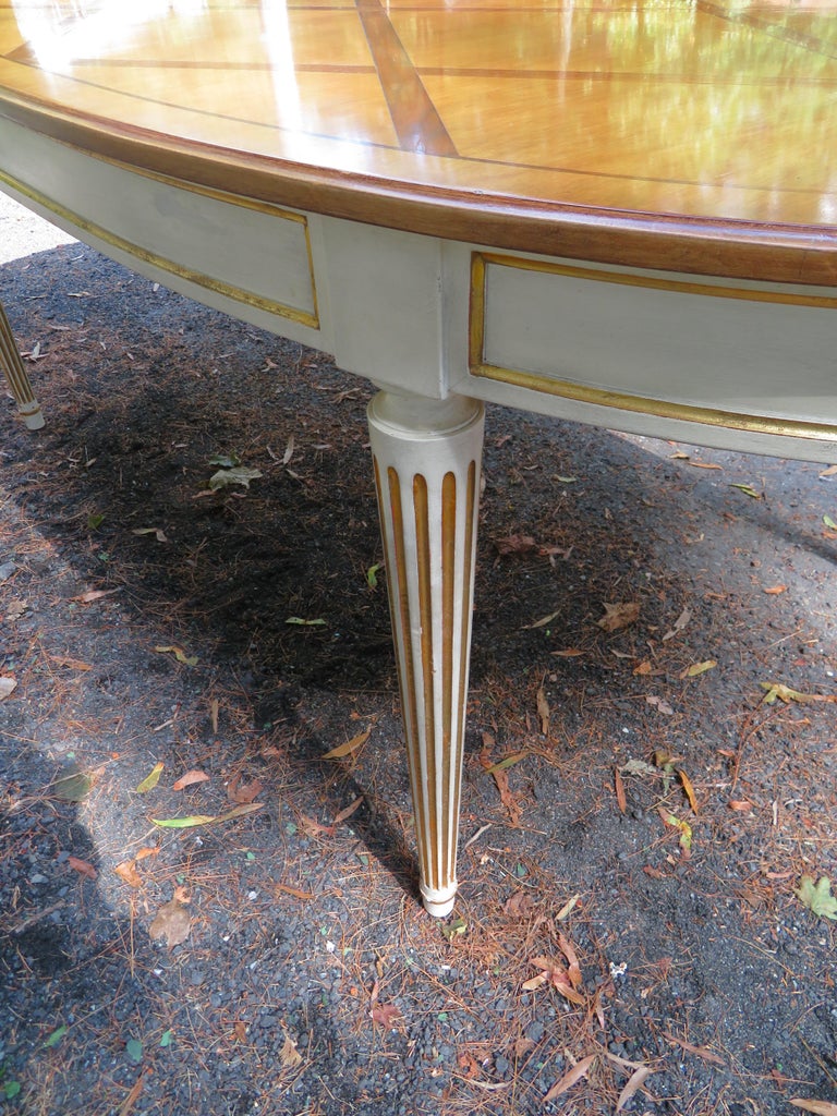 Stunning In-Laid Lattice Top Racetrack Dining Table Hollywood Regency ...