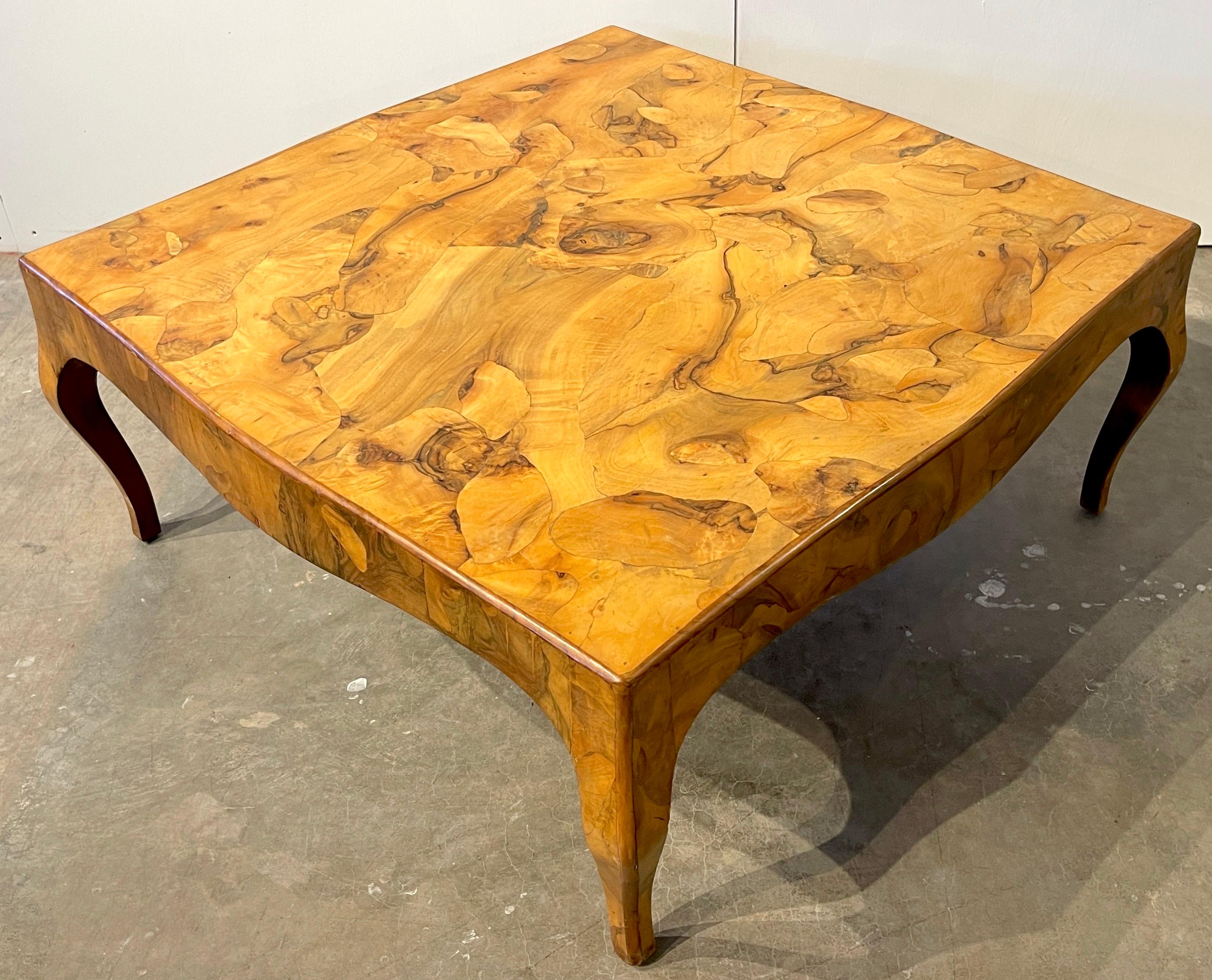 Stunning Italian Burled Olive Wood Coffee Table at 1stDibs