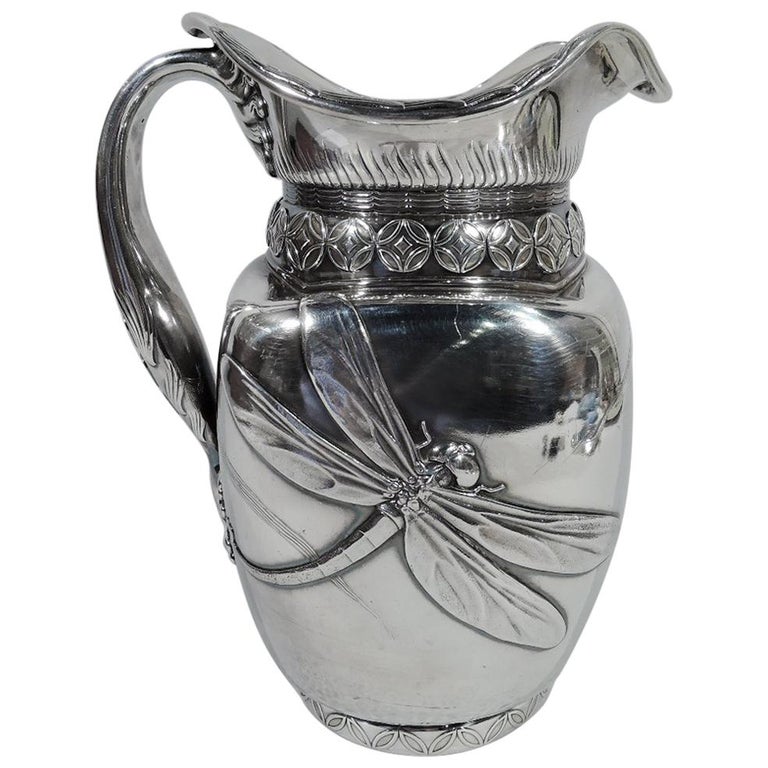 Stunning Japonesque Sterling Silver Dragonfly Water Pitcher by Whiting ...