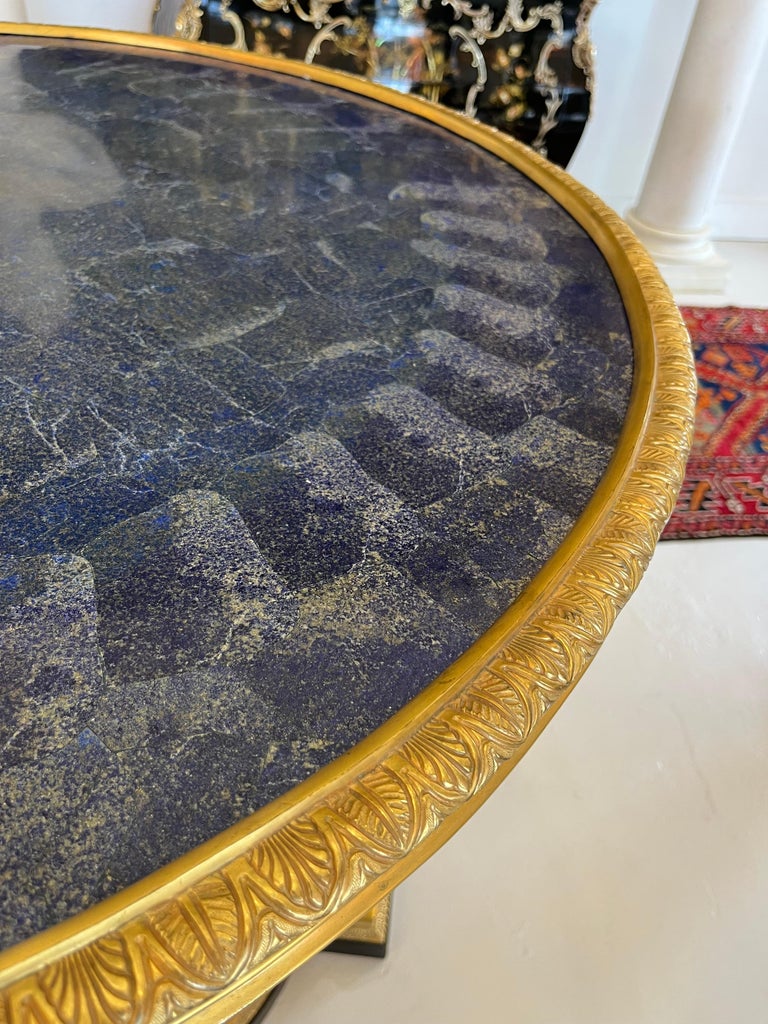Stunning Lapis Lazuli and Gilt Bronze Center Table For Sale at 1stDibs