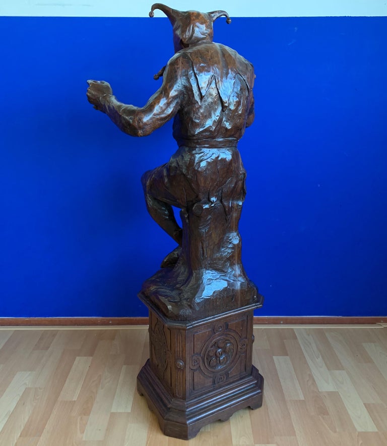 Stunning, Large and Hand Carved Renaissance Revival Court Jester ...