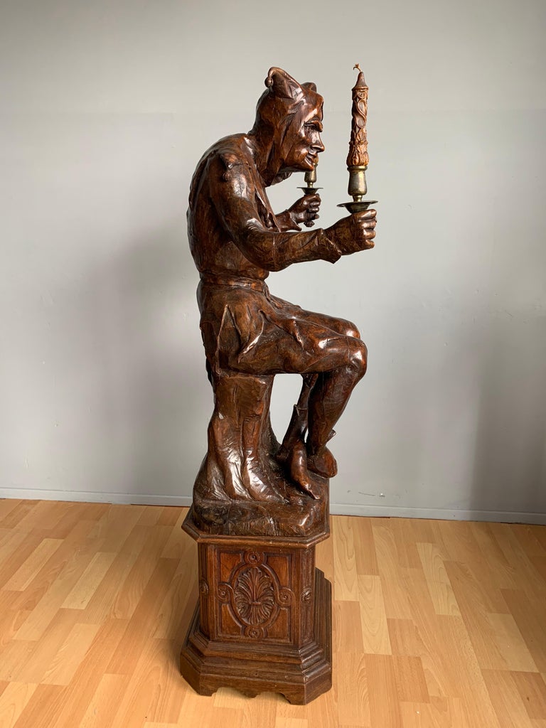 Stunning, Large and Hand Carved Renaissance Revival Court Jester ...