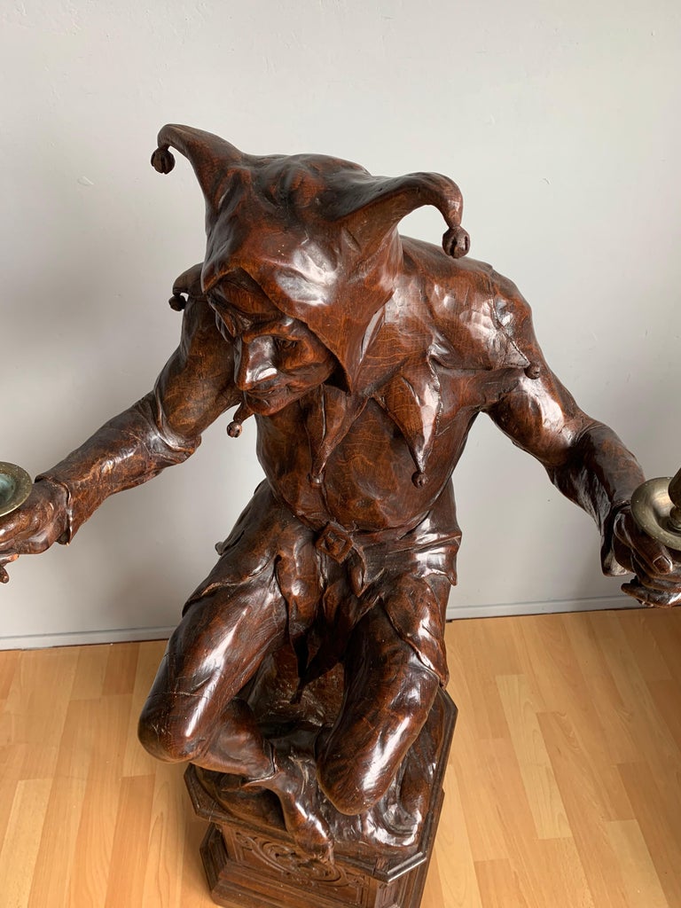 Stunning, Large and Hand Carved Renaissance Revival Court Jester ...