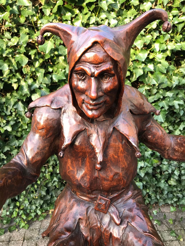 Stunning, Large and Hand Carved Renaissance Revival Court Jester ...