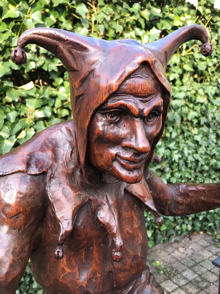 Stunning, Large and Hand Carved Renaissance Revival Court Jester ...