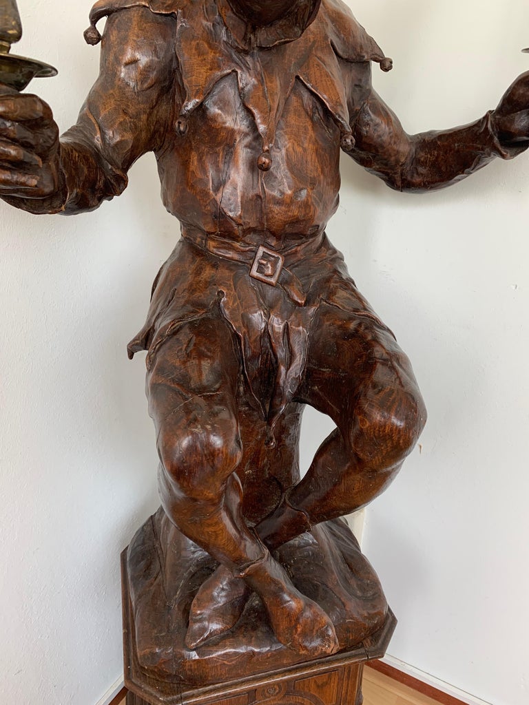Stunning, Large and Hand Carved Renaissance Revival Court Jester ...