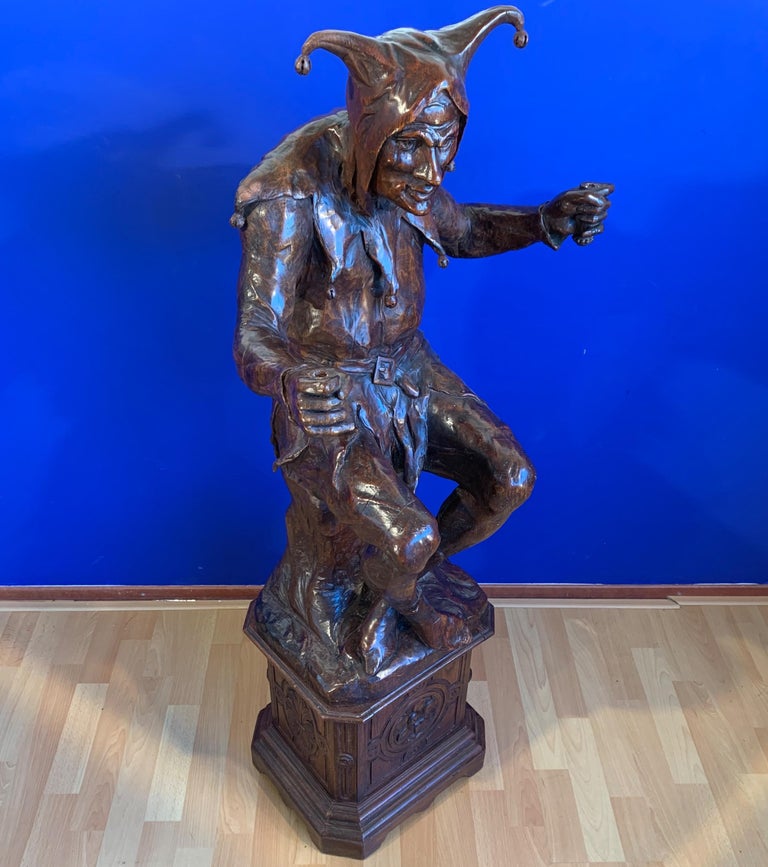 Stunning, Large and Hand Carved Renaissance Revival Court Jester ...