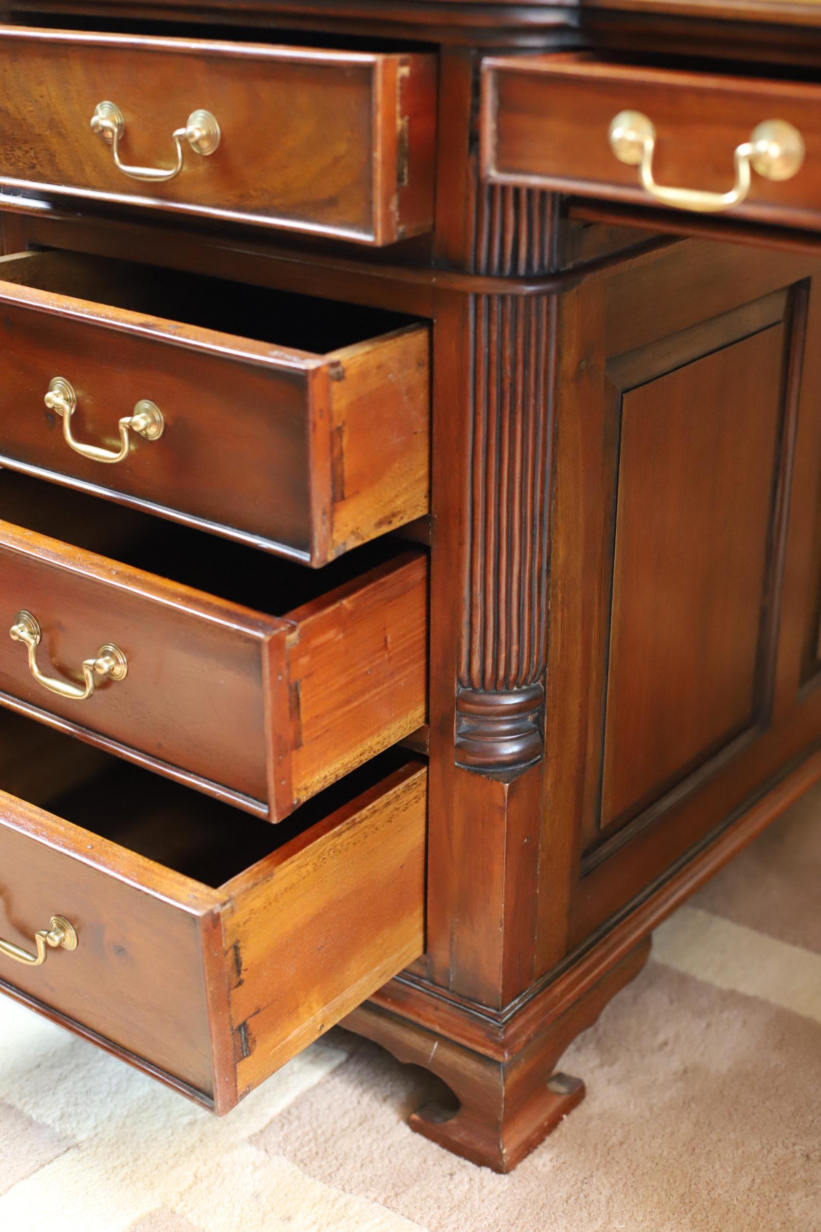 Stunning Large Georgian Style Partner's Desk For Sale at 1stDibs